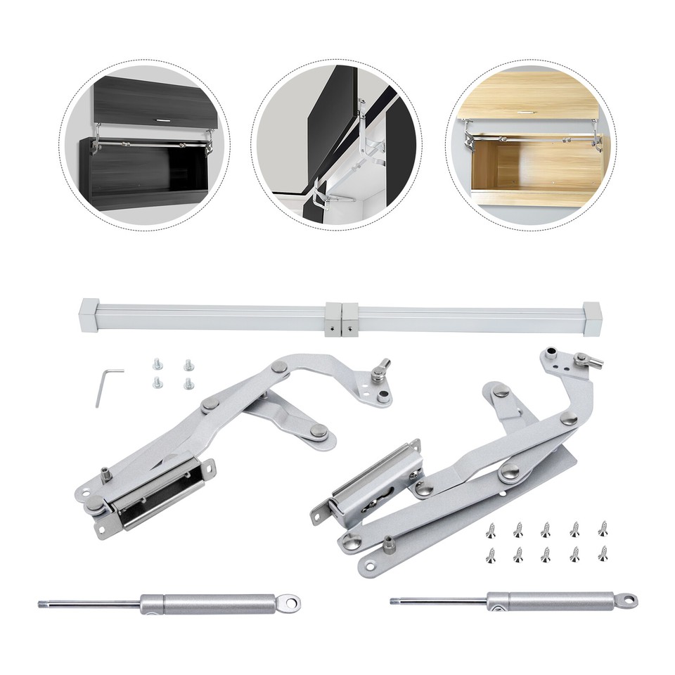 2pcs Cabinet Door Hinges Folding Lift Up Top Vertical Swing Furniture ...