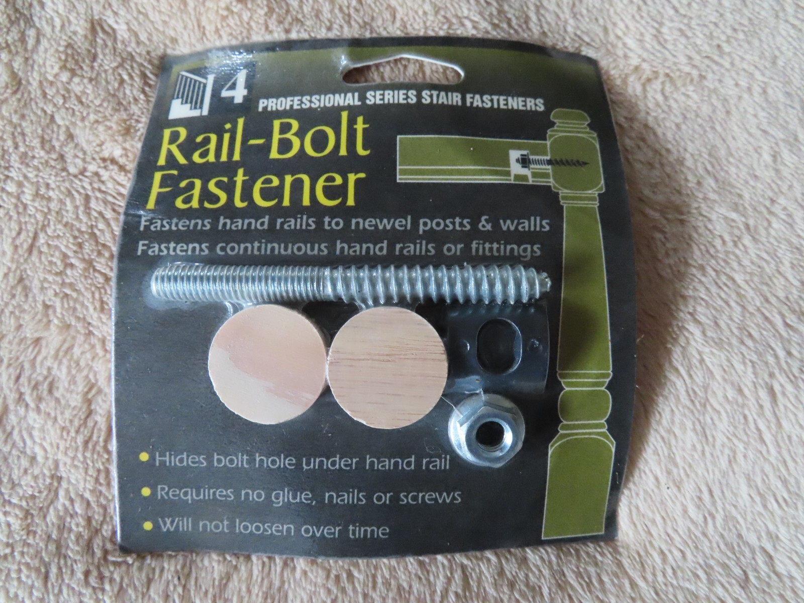 Professional Stair Fasteners Rail Bolt Fastener Kit Washer Nut 2 Plugs ...