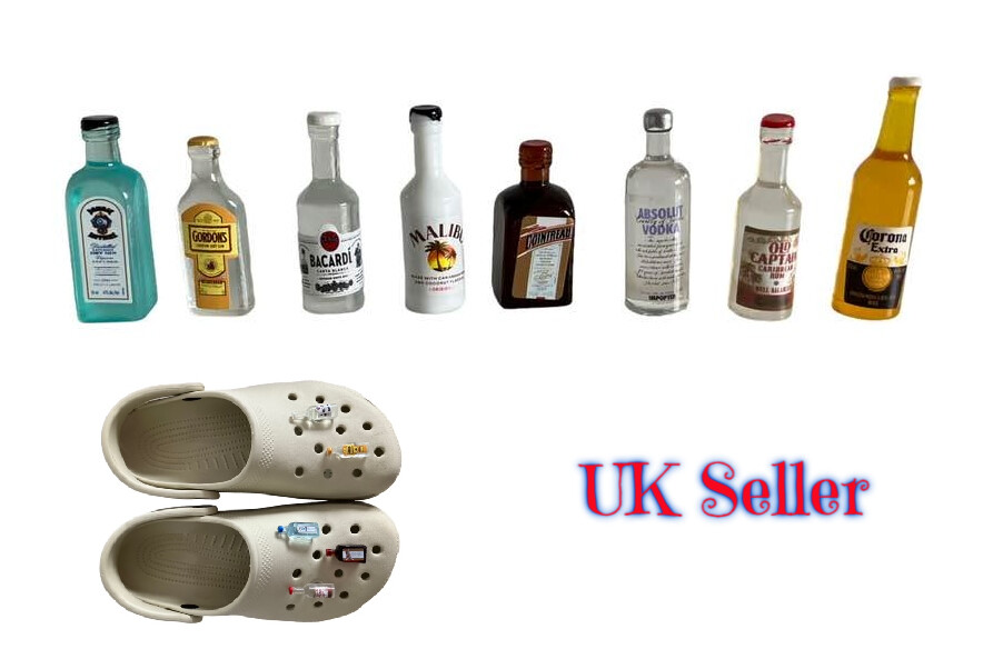 One Bottle of Drink Shoe Charms for Crocs Gin Rum Bacardi Cointreau UK ...