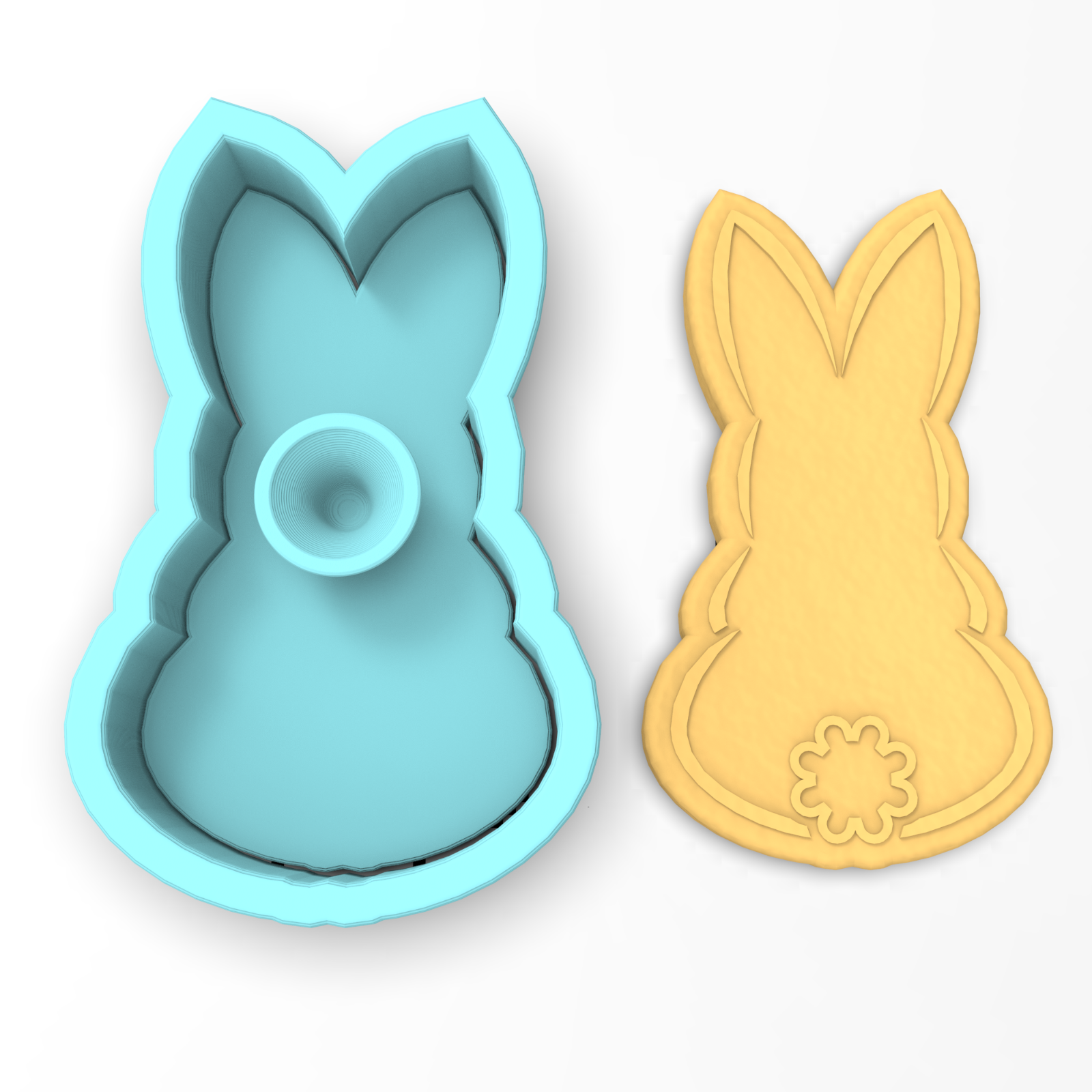Bunny with Tail Cookie Cutter & Stamp | Rabbit Easter Egg Bunnies Pet ...