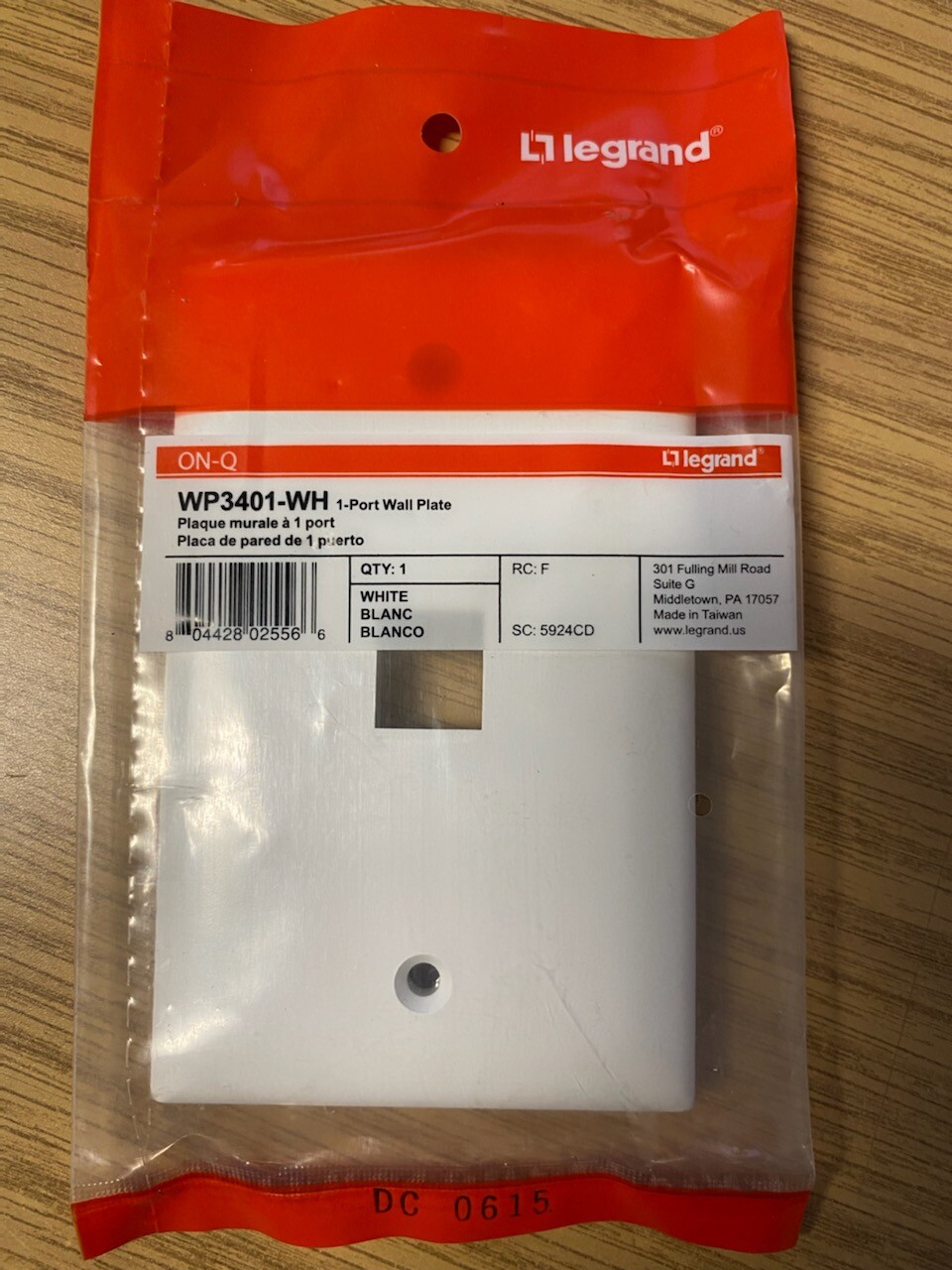 New On-Q Legreand WP3401-WH 1 Port Wall Plate | eBay