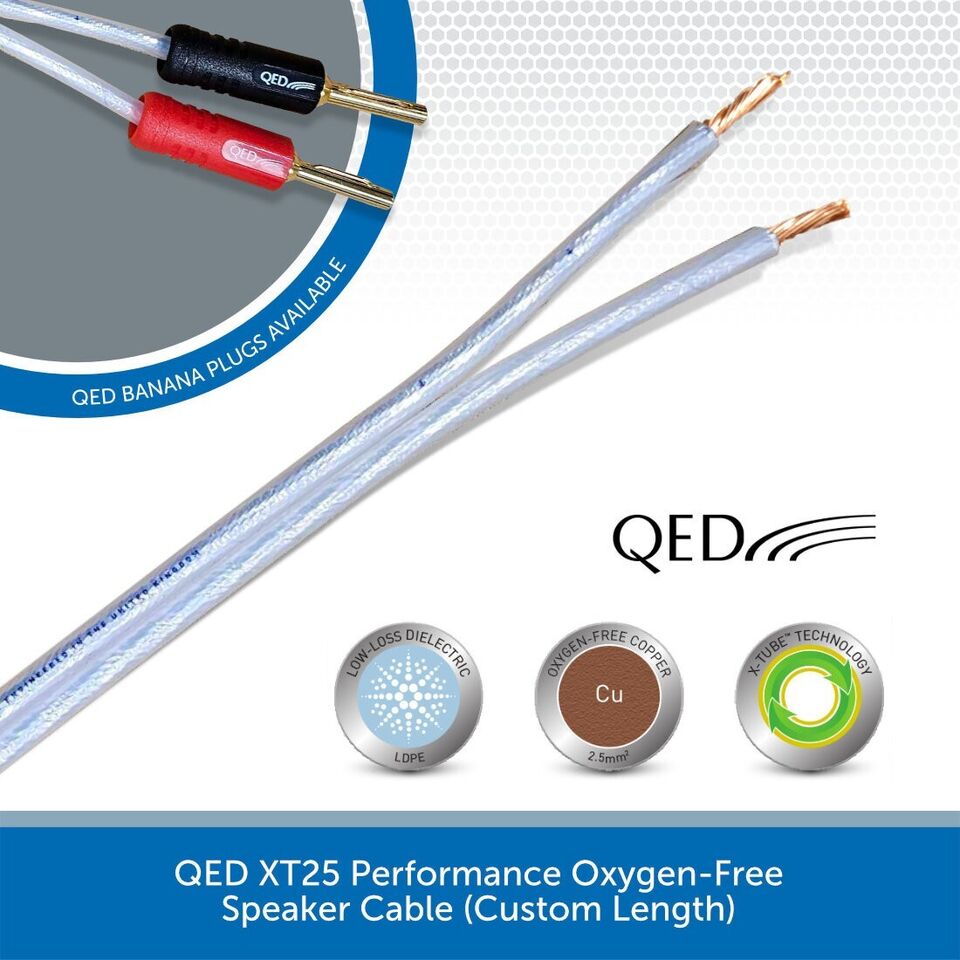 QED XT25 Performance Speaker Cable Oxygen Free OFC Unterminated PER ...