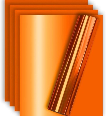 Tvinyl Orange Metallic Foil HTV Heat Transfer Vinyl 12" X 10" Pack of ...