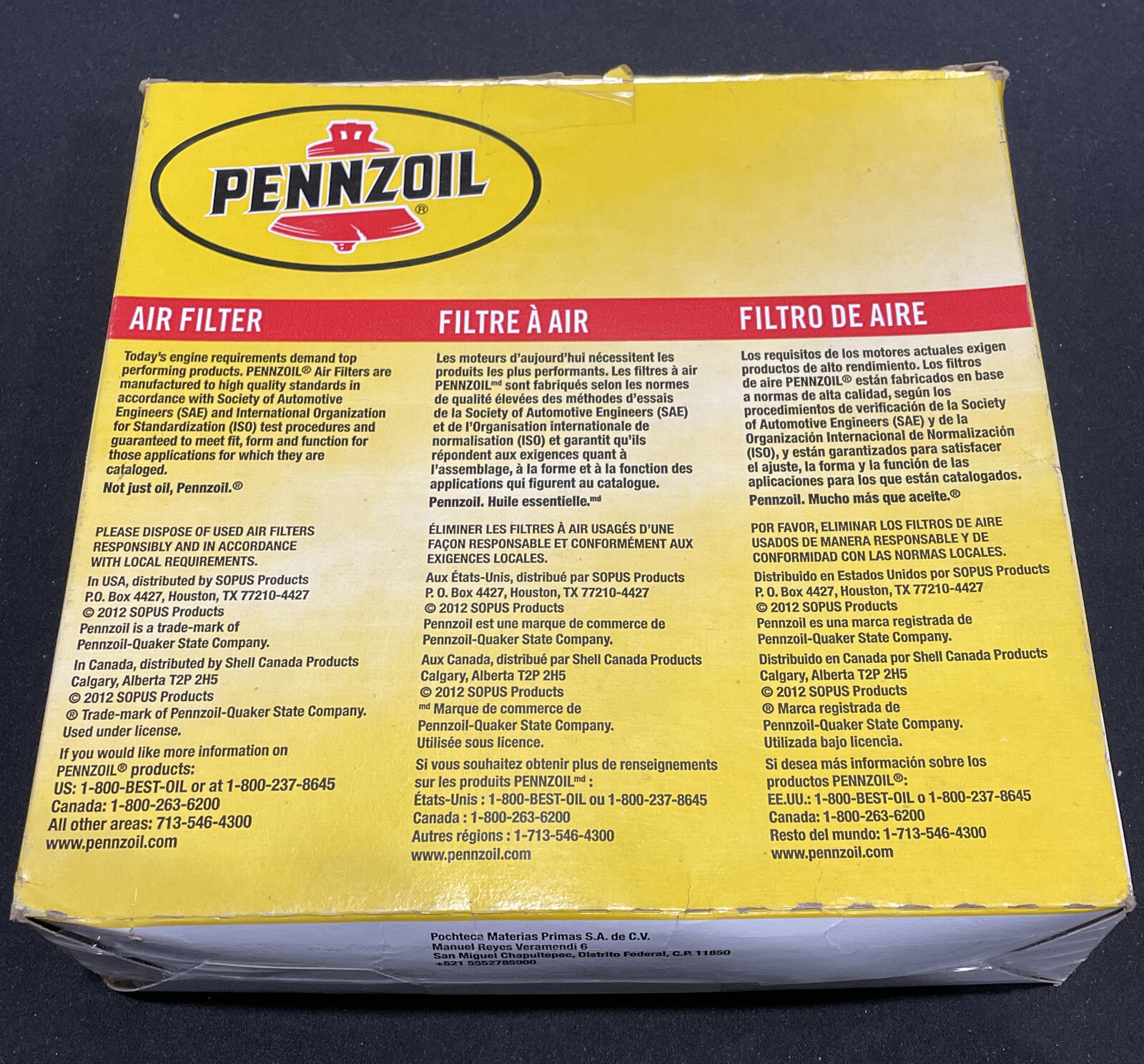 Air Filter-Eng Code: 2GRFE, FI Pennzoil PZA-485 for sale online | eBay