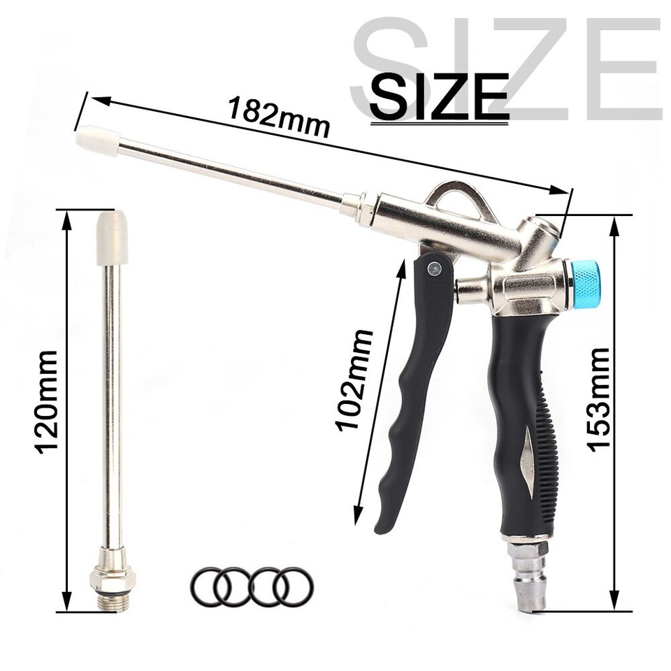 2-Way Air Inlet Air Blow Guns with Adjustable Air Flow and Extended ...