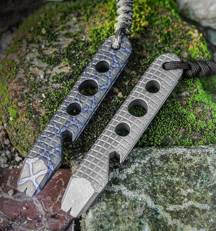 Titanium Pocket Pry Bar Crowbar EDC Bottle Opener Portable Outdoor ...