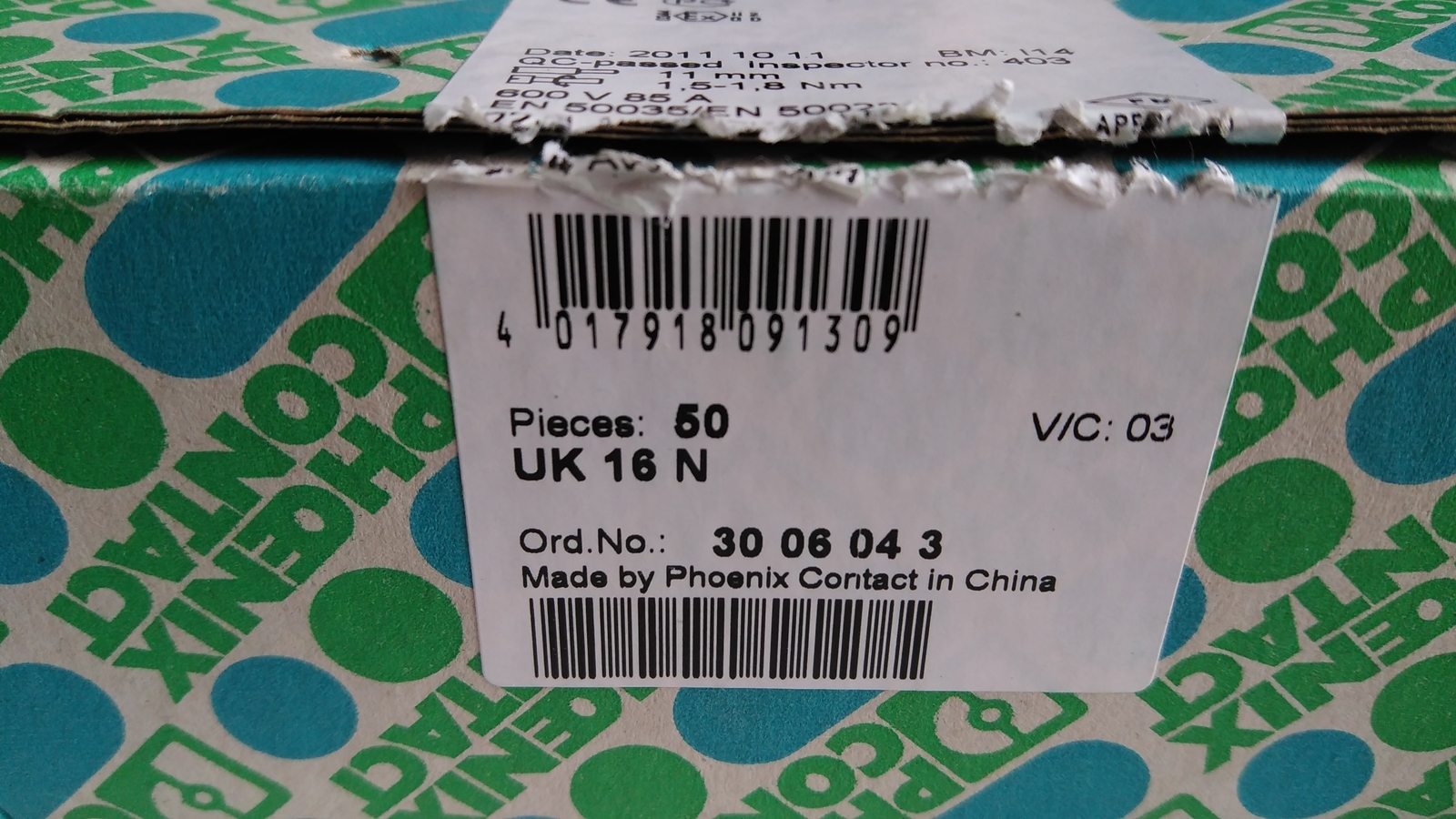 PHOENIX CONTACT, New / UK16N, UK 16 N / Terminal Block, 50pcs(1box) | eBay