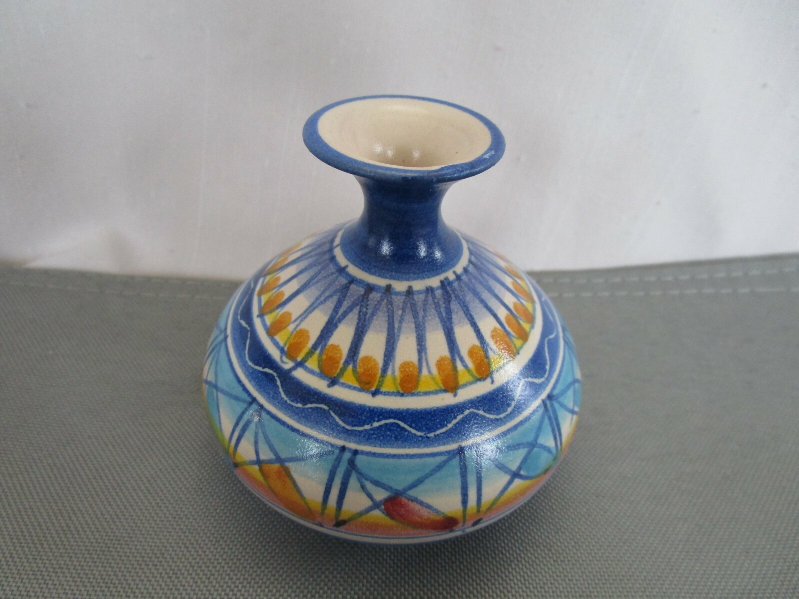 Isola Bella Art Pottery Small Blue Tan Vase 3 1/2" St. Thomas Gina ...