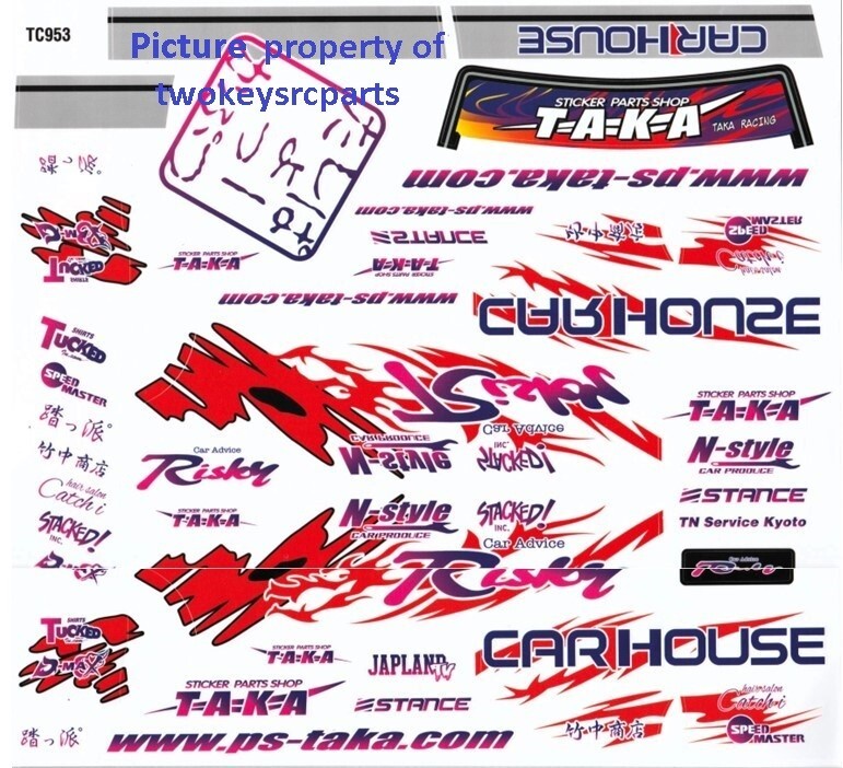 TAKA Carhouse Sticker Set for Nissan Silvia S13 1:10th scale RC drift ...