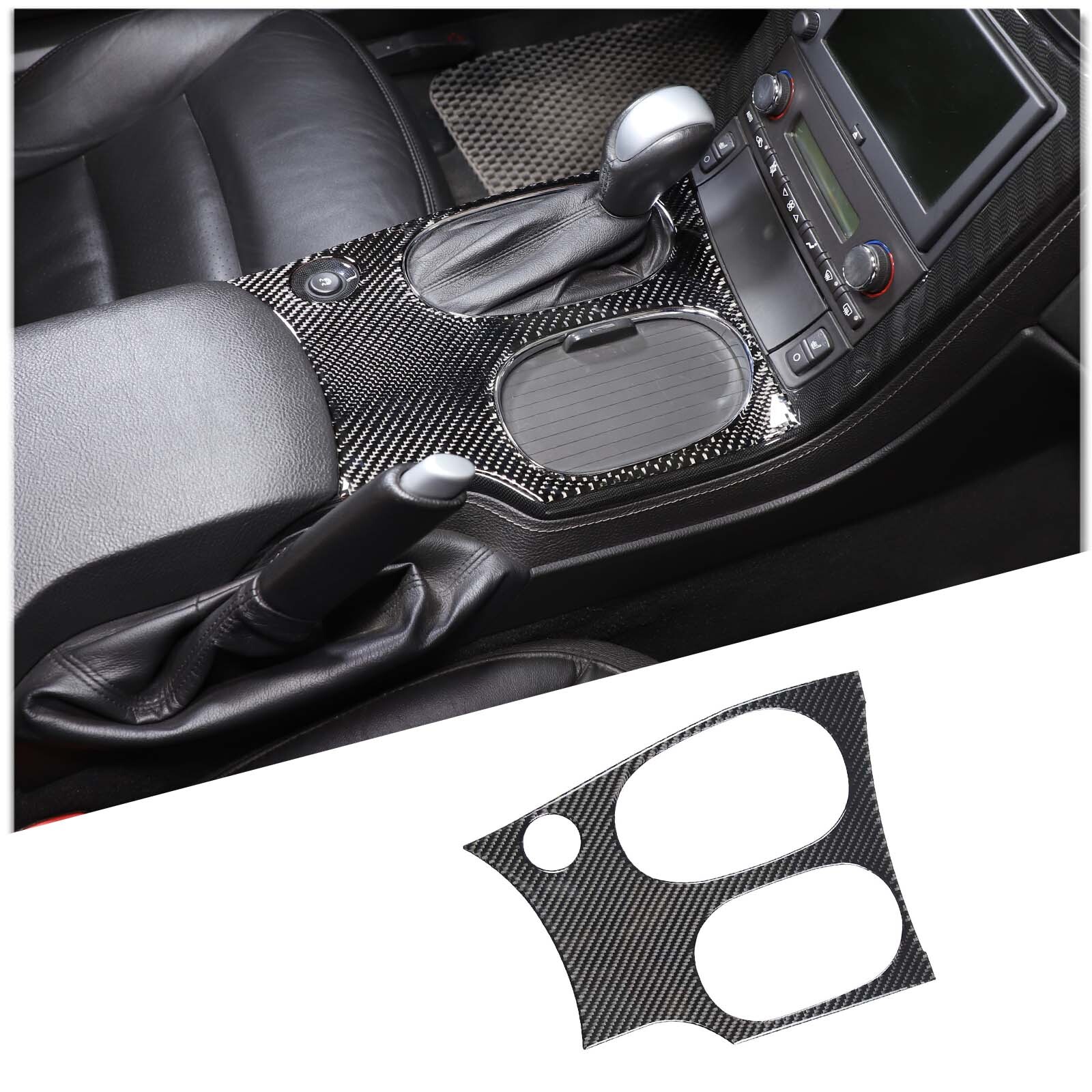 2PCS Carbon Fiber Gear Shift Center Console Panel Trim For Corvette C6 ...