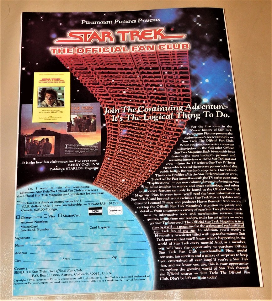 STARLOG #112, STAR TREK 20TH ANNIVERSARY CELEBRATION EDITION – NOV. 86 ...