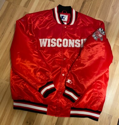 Wisconsin Badgers Starter Enforcer Satin Varsity Red/White Full-Snap ...