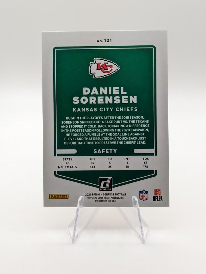 Daniel Sorenson 2021 Panini Donruss Press Proof Red SP #121 Chiefs | eBay