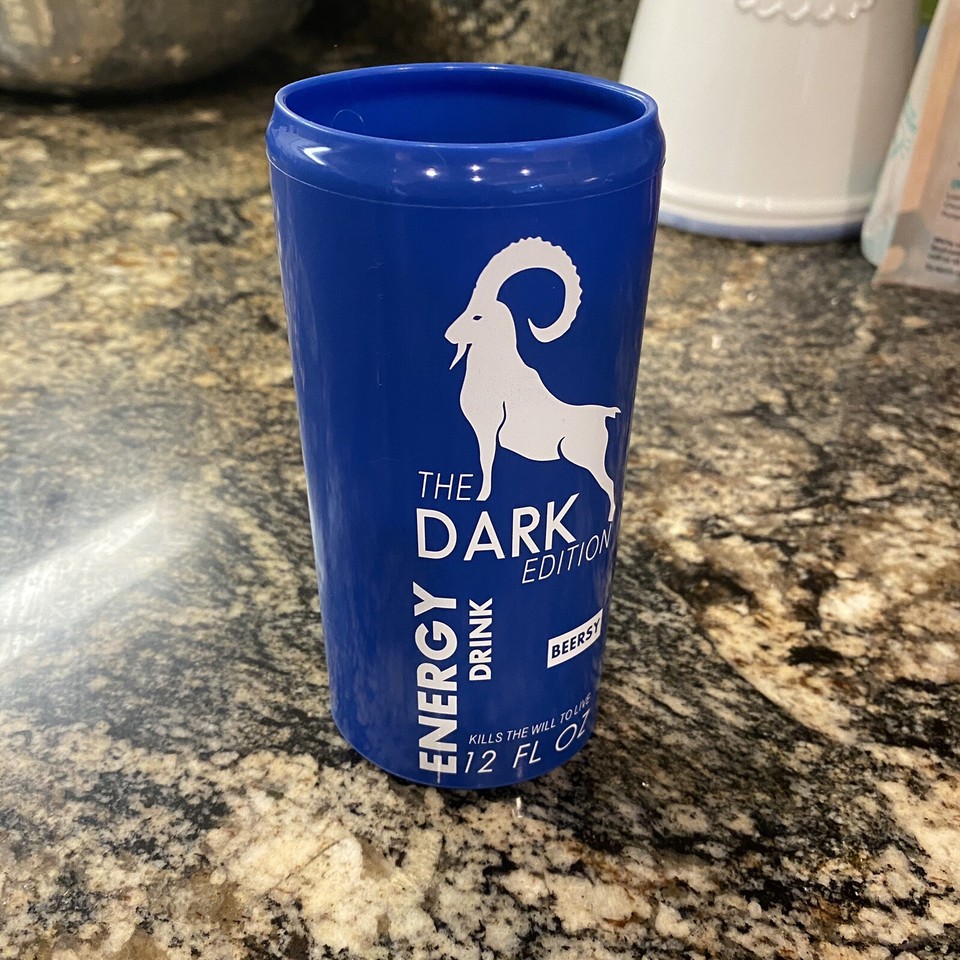 BEERSY The Dark Edition Energy Slim Can Sleeve Hide a Beer 12 Oz White ...