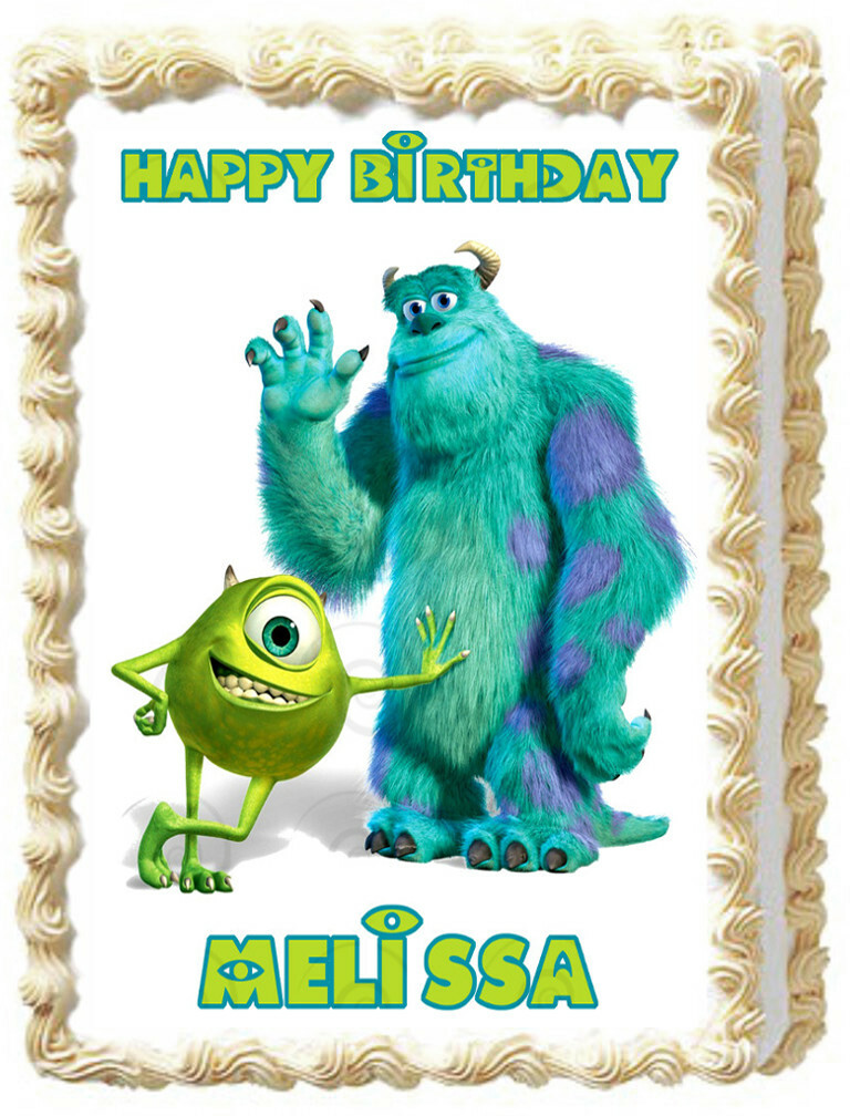 Torta Di Sully Monsters Lovable Valentines Monsters Edible Cake Wrap