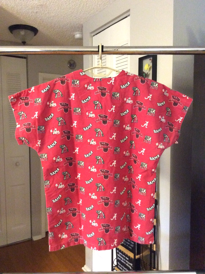 Alabama Crimson Tide Football Basketball Red Scrub Top Ladies Women ...