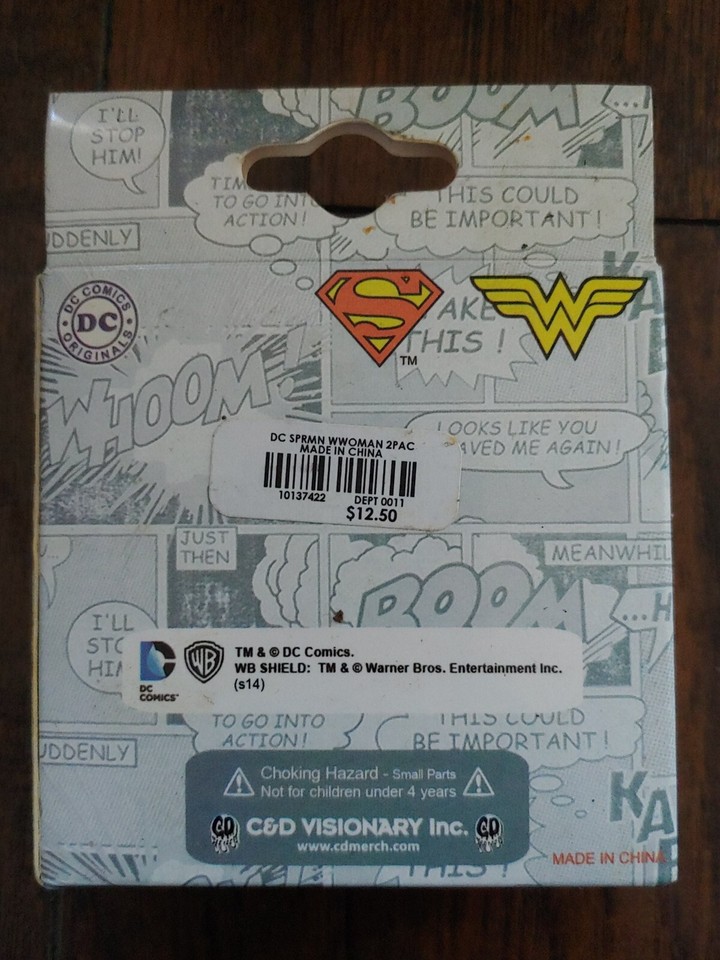 SUPERMAN & WONDER WOMAN String Dolls Keychains DC Comics Originals NIB ...