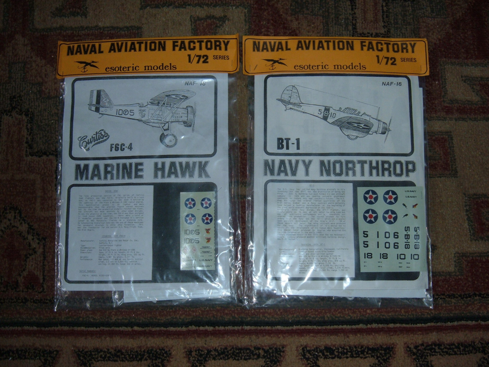 (2) Vintage Esoteric Models - 1/72 Vacumformed Kits Navy Northrop ...
