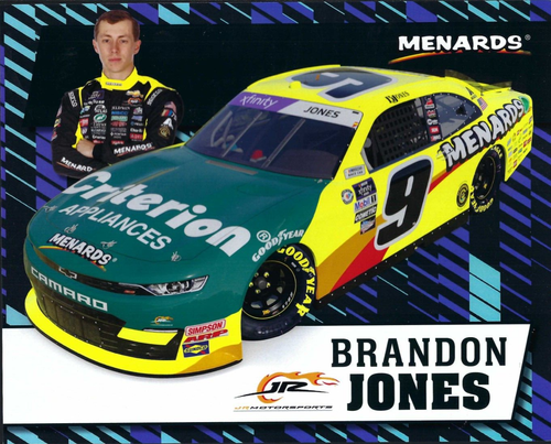2023 BRANDON JONES “CRITERION / MENARDS" #9 NASCAR XFINITY SERIES ...