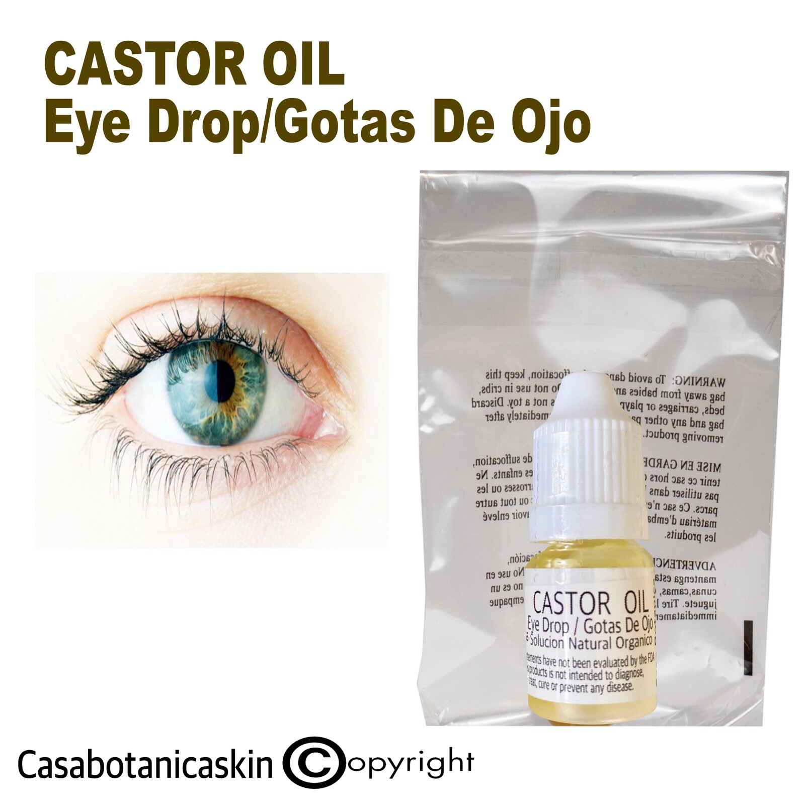 Castor Oil Eye Drops Organic Cold Pressed Non GMO Hexane Free Casa ...