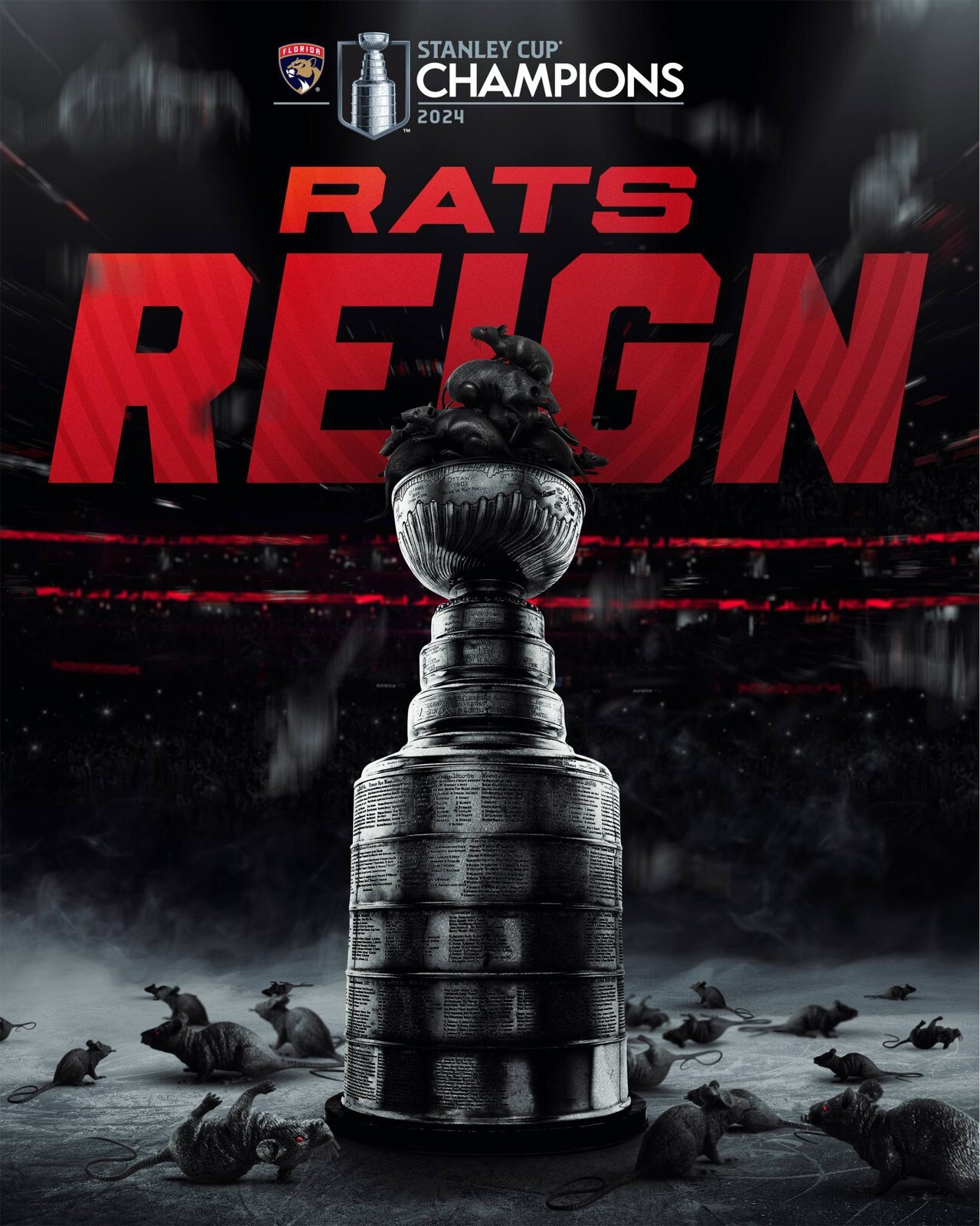 Florida Panthers 2024 Stanley Cup Champions RATS REIGN 8x10 NHL Hockey ...