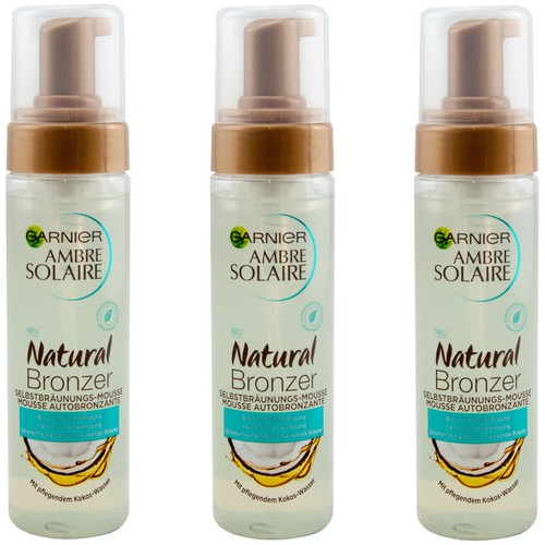 Garnier Naturel Bronzage Autobronzant Mousse 3 X 200ml - Avec Kokos ...