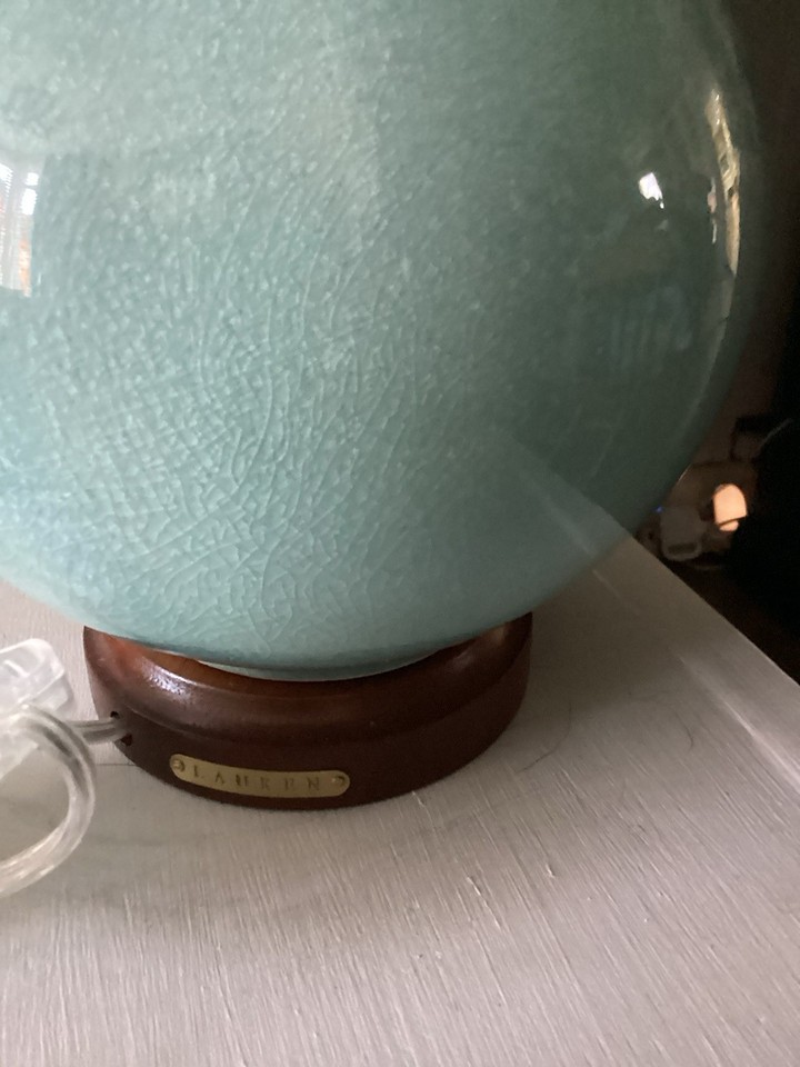 Ralph Lauren Table Lamp Gourd shape. crackle glaze Turquoise NEW | eBay UK