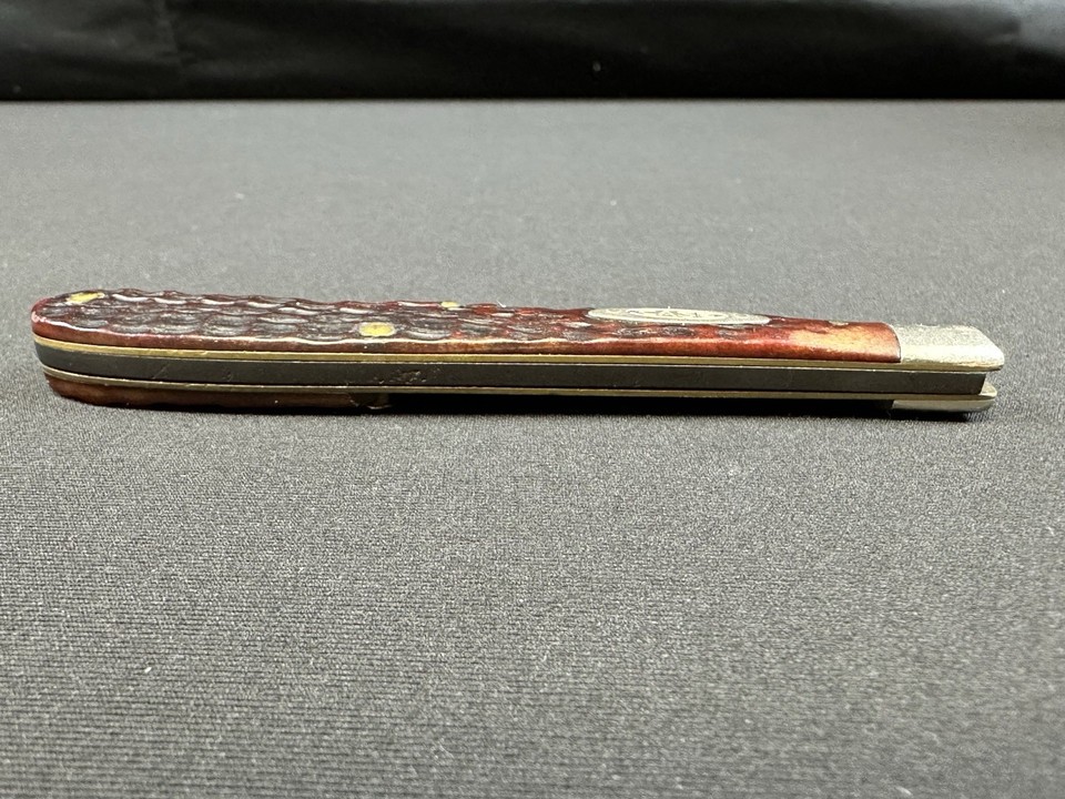 RARE 1965-69 Case XX 61048 SP Red Bone Slimline Trapper Knife W/ Spey ...