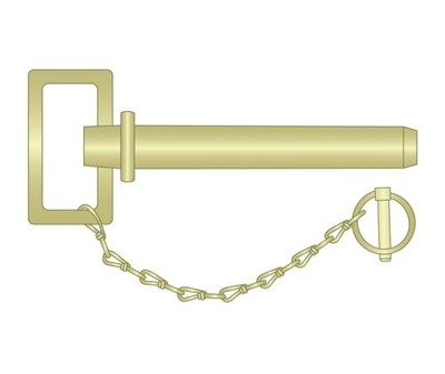 Hitch Pin Square Handle 5/8x6-1/4 Steel Zinc Yellow w/ Chain (2 Pieces ...