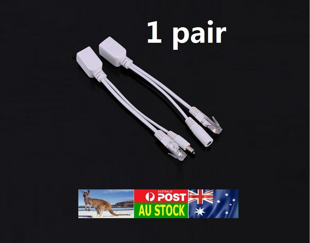 1 set of Power Over Ethernet PoE Injector / Extractor Splitter Cables ...