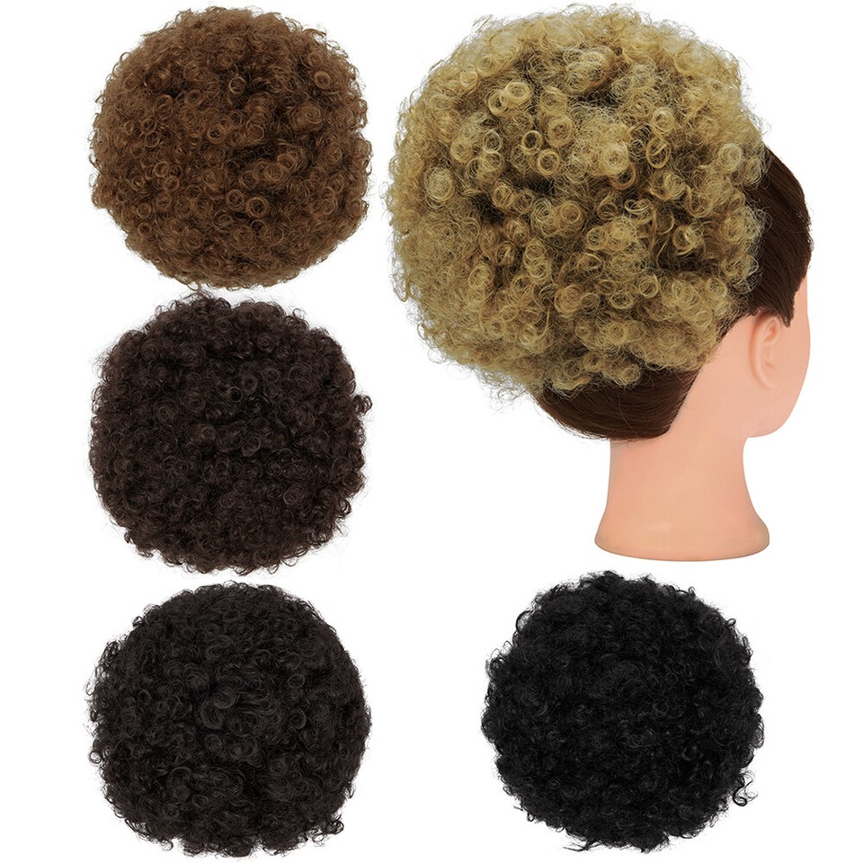 6/8/10 inch Afro Kinky Curly Puff Drawstring Short Puffs Ponytail Bun ...
