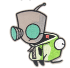 Invader Zim & Gir Large 3" x 2.75" Embroidered Iron On Patch | eBay