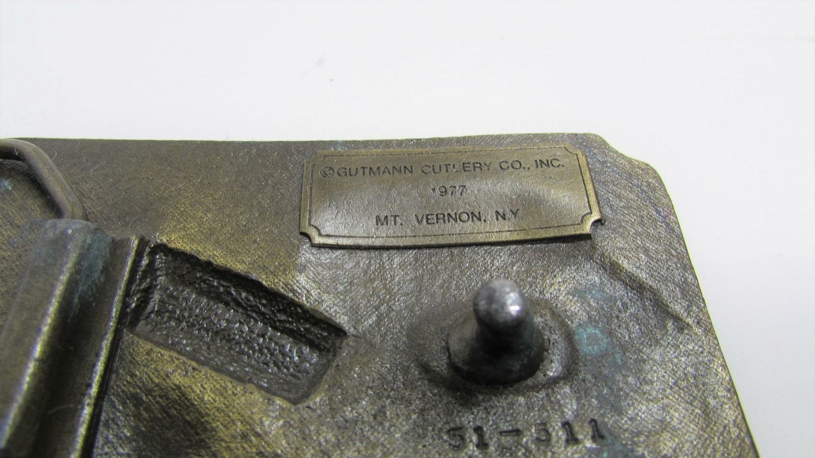 1977 Edge Mark Explorer Knife Advertising Brass Belt … - Gem