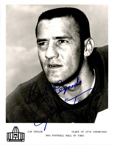 Jim Taylor Green Bay Packers Signed/Auto 8x10 HOF B/W Photo PSA/DNA ...