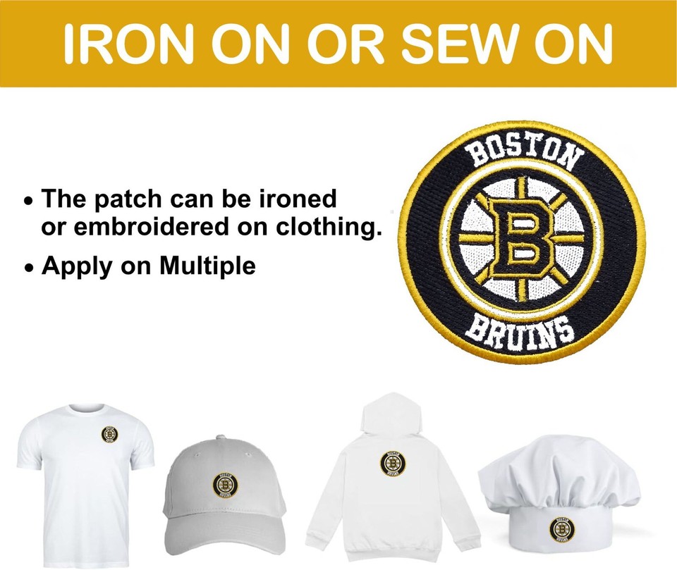 NHL Boston Bruins Club Logo - Iron On Patch - Sew Patch - Embroidered ...