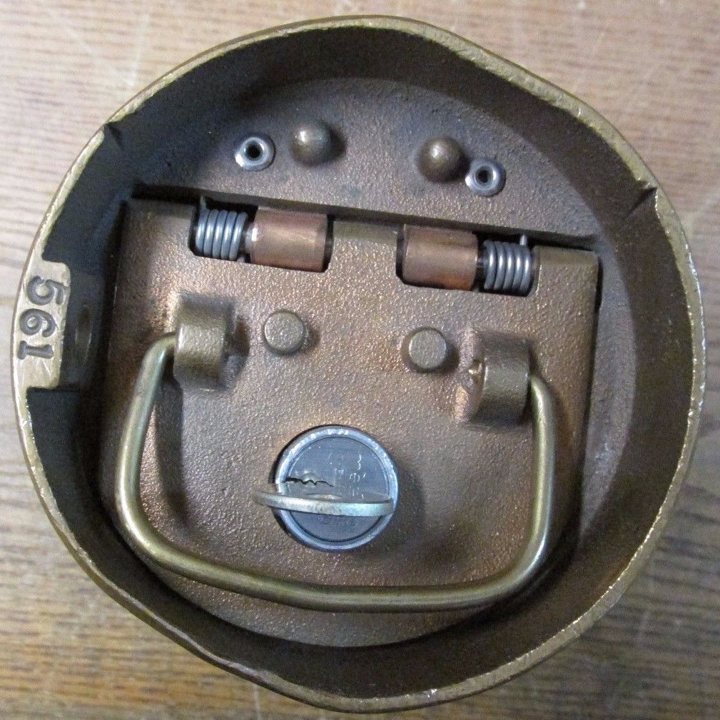 Vintage Diamond Mfg Brass Fare Box Money Vault Cylindrical 9" X 4-3/4 ...