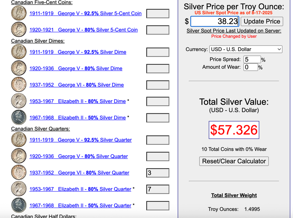 Coins - Canadian Junk Silver Lot – 10 Quarters Pre-1964 | eBay