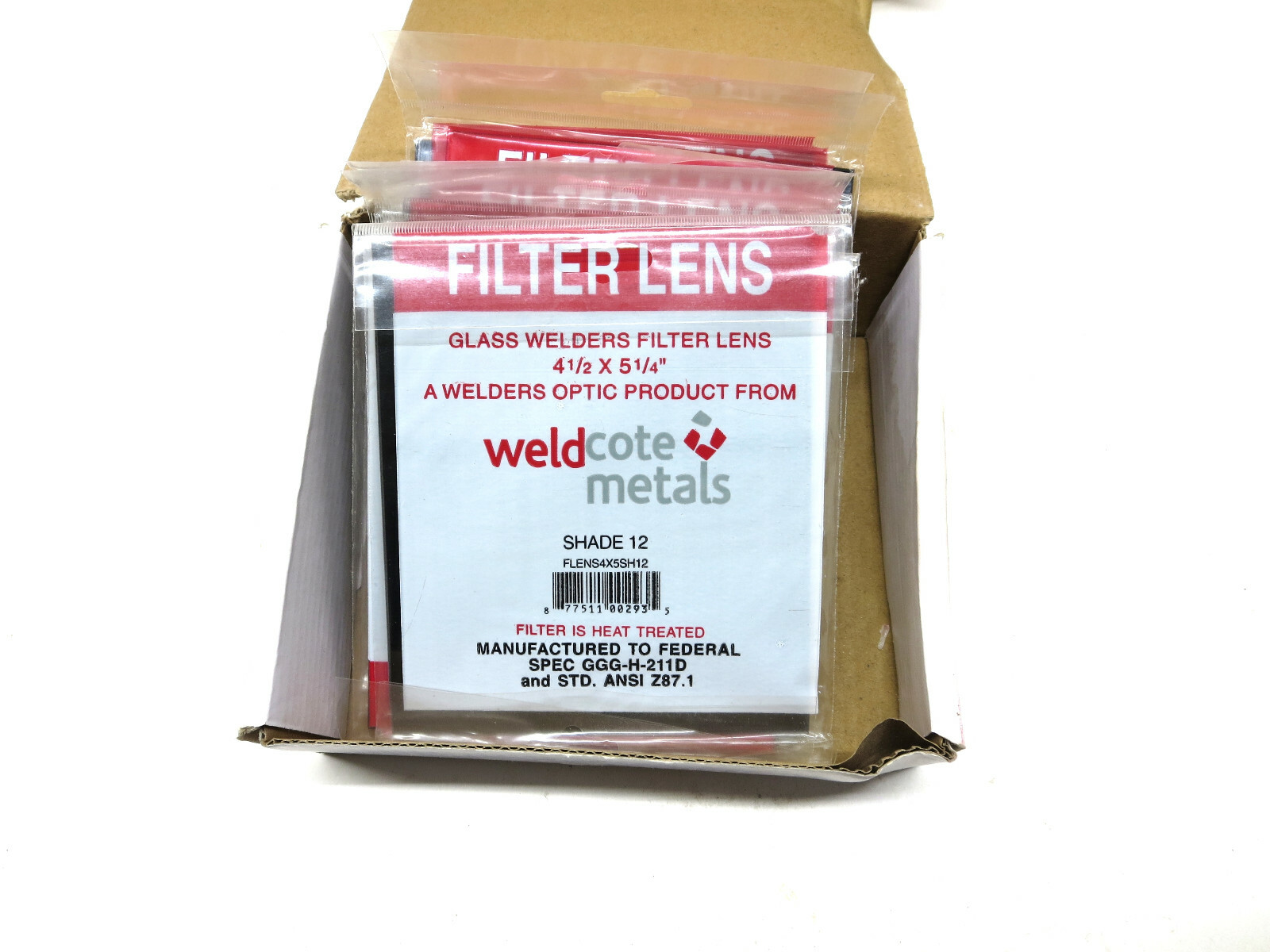 9 PCS Weldcote Glass Welders Filter Lens FLENSX5SH12 4 1/2" x 5 1/4 ...
