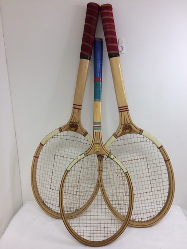3 x Vintage Wooden Tennis Rackets (H12) | eBay UK
