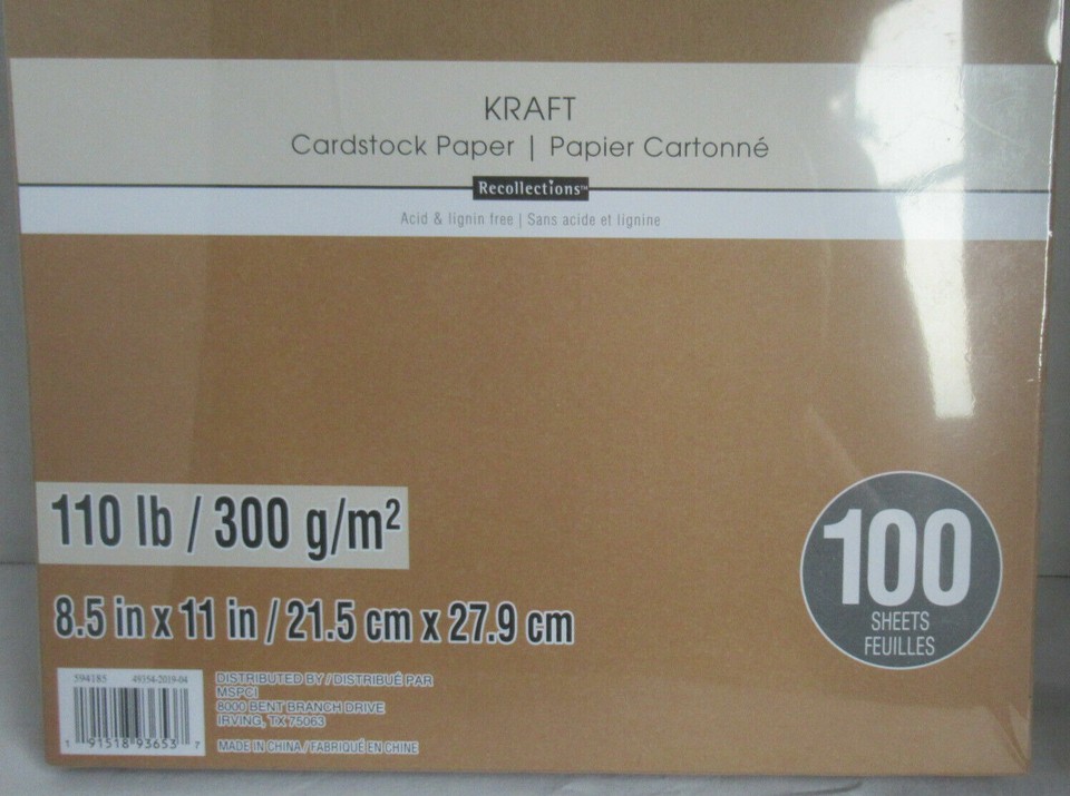 Recollections Cardstock Paper 8 1/2" x 11" 100 Sheets 110 lb ...