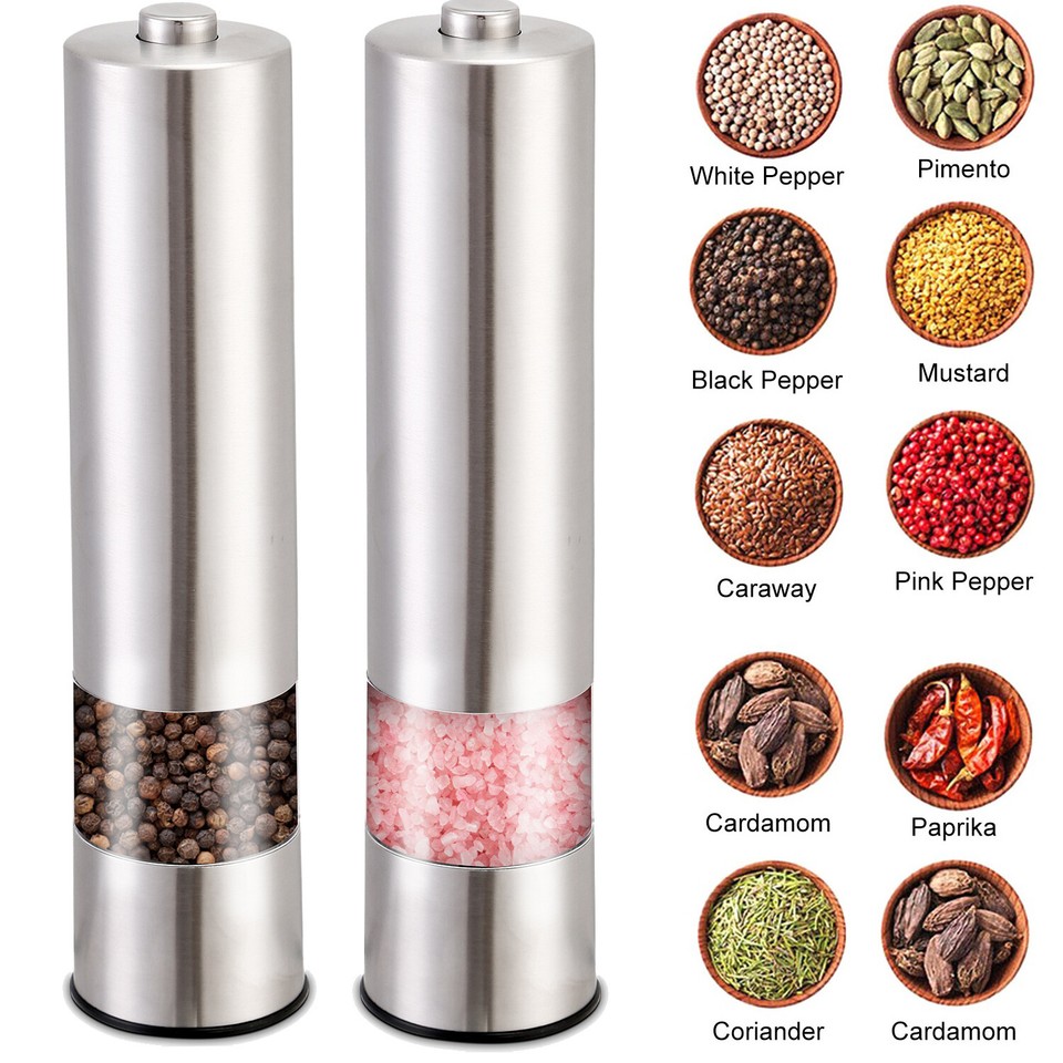 1/2Pack Electric Salt Pepper Grinder Mill Shakers Set Adjustable ...