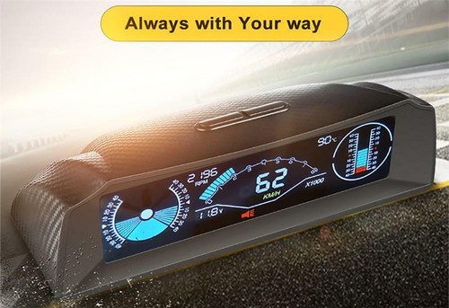 OBD2 Car HUD Computer Head Up Display Gauge Smart Digital Temp Meter ...
