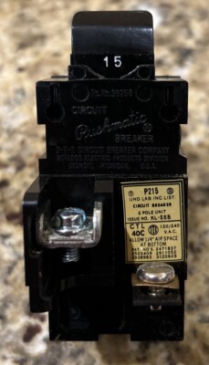 PUSHMATIC ITE P215 2- POLE 15 A CIRCUIT BREAKER ORIGINAL BOX NOS NEW ...