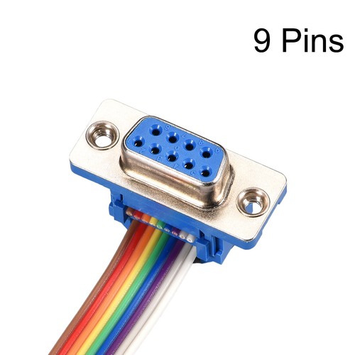 IDC Rainbow Wire Flat Ribbon Cable DB9 F/F Connector 2.54mm Pitch 19 ...