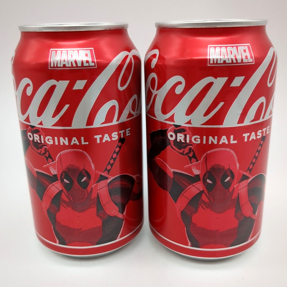 Lot of Two Marvel Coca Cola Deadpool Cans UNOPENED Collector's Items | eBay