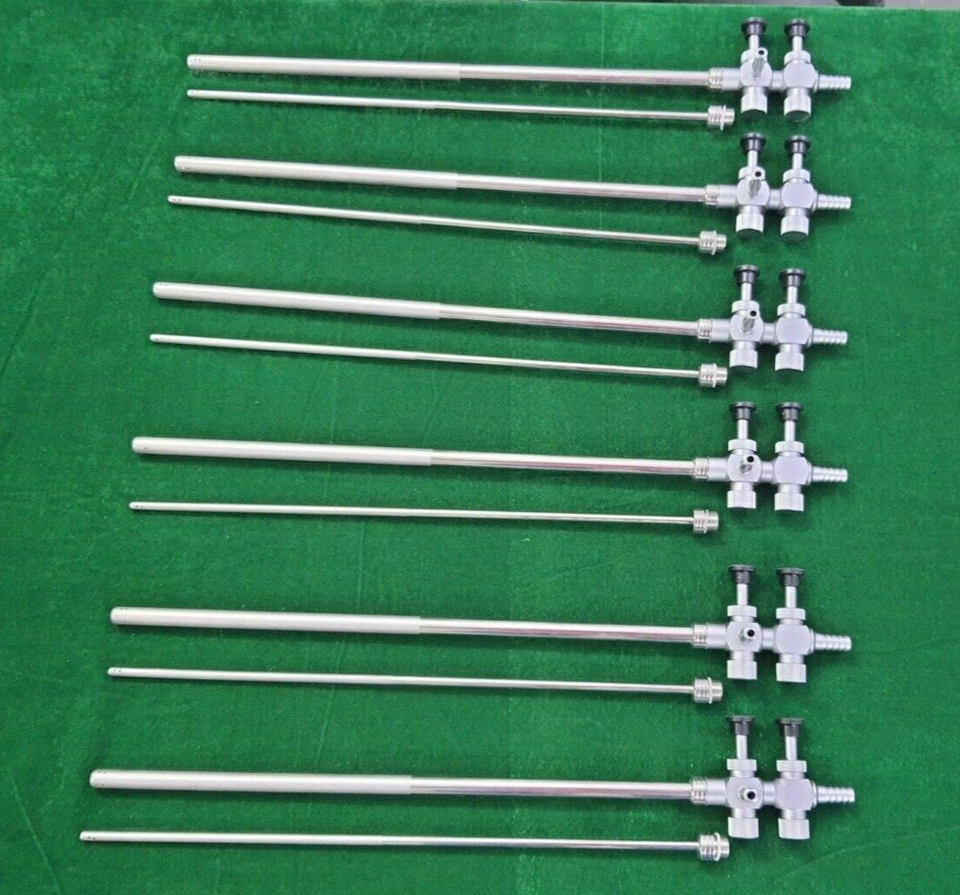 6pc Laparoscopic Trumpet Suction Irrigation 10-5mm Reusable Surgical ...