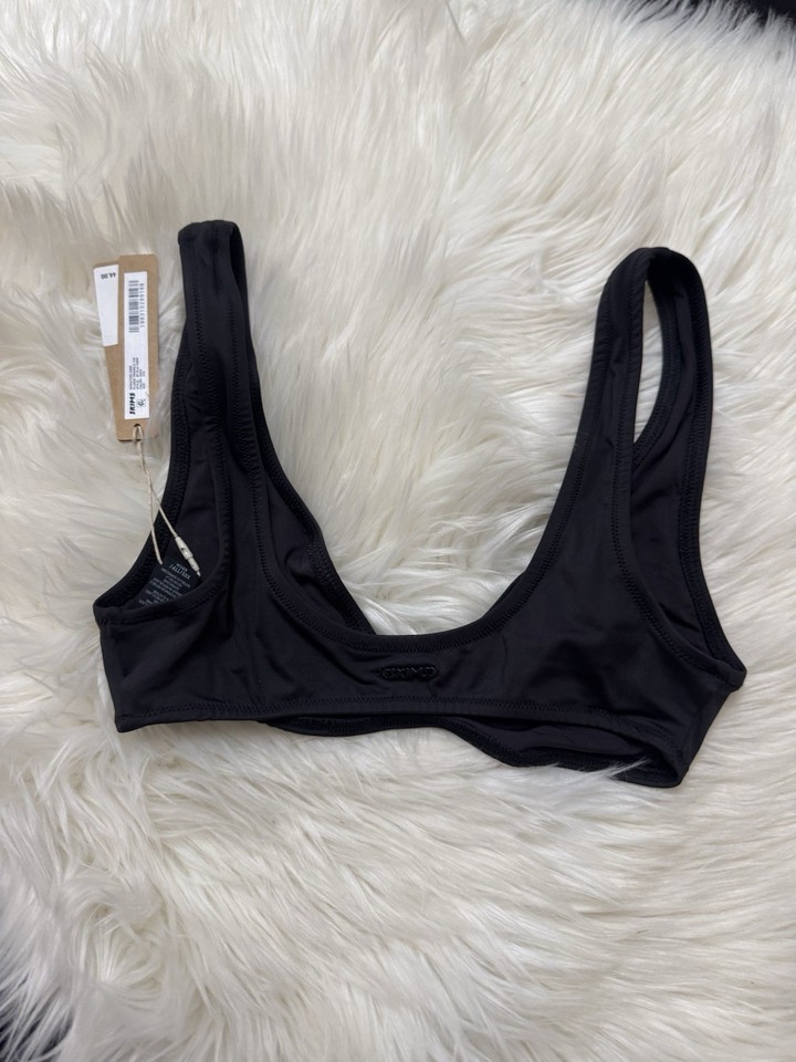 Skims signature swim plunge triangle top in onyx size xxs new w tags | eBay