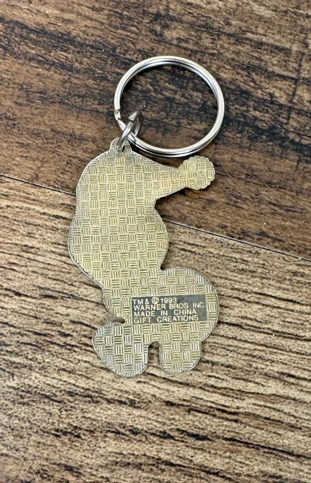 Vintage Christmas Santa Hat Taz Tweety Bird Metal 1.75” Keychain Looney ...