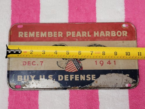 Original Remember Pearl Harbor License Plate | eBay