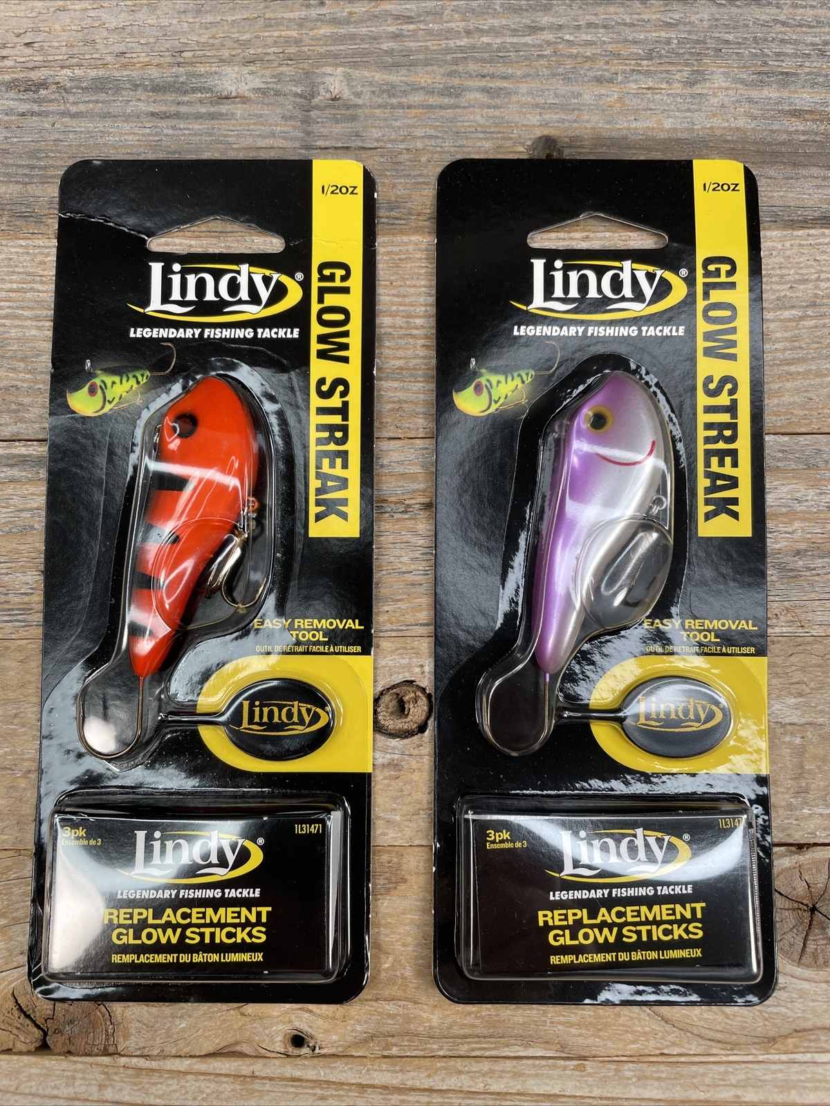 Lot of 2 Lindy Glow Streak 1/2 oz Jigging Ice Fishing Lure Walleye Asst ...